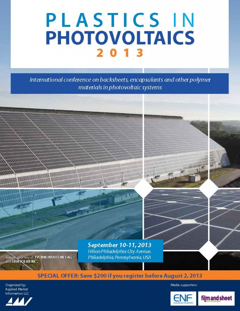 Plastics in Photovoltaics 2013 in Philadelphia this September | Solar ...