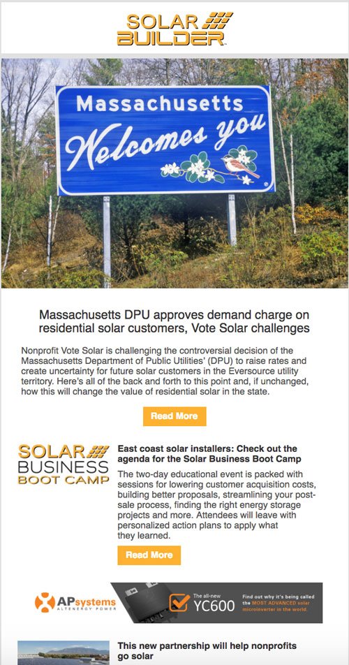 Newsletter Confirmation | Solar Builder