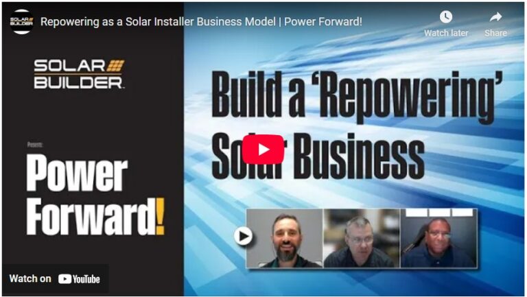 Video: Repowering as a Solar Installer Business Model
